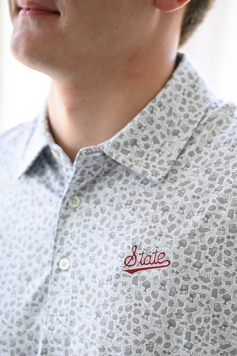 Mississippi State Script Polo | Tailgate Microprint Polo | JNJ Apparel ...